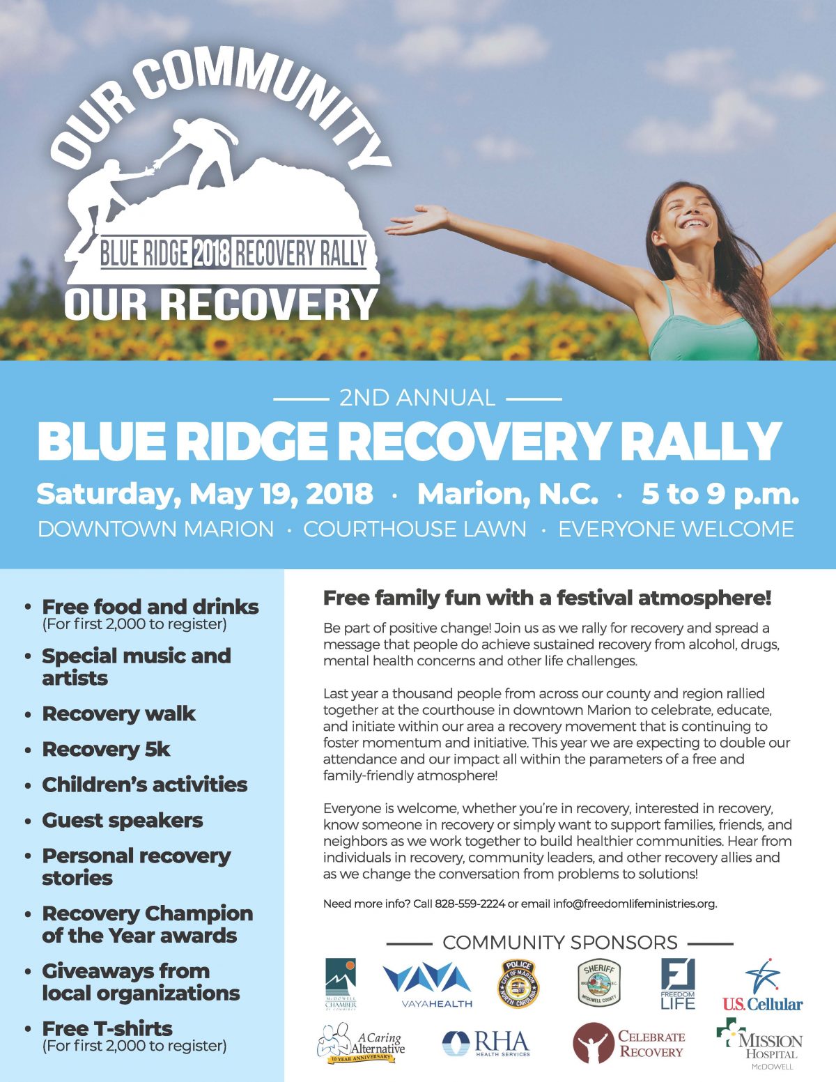 RHA is a Community Sponsor of the Blue Ridge Recovery Rally | RHA ...